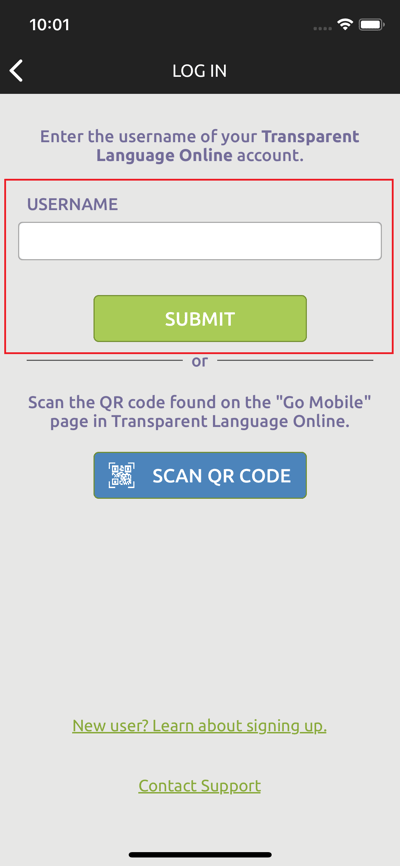 Installing and Logging in to the Transparent Language Mobile App