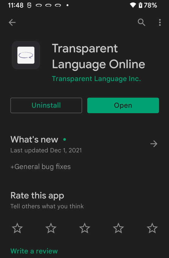 Installing and Logging in to the Transparent Language Mobile App