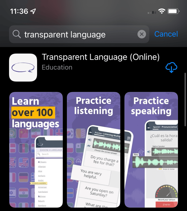 Installing and Logging in to the Transparent Language Mobile App